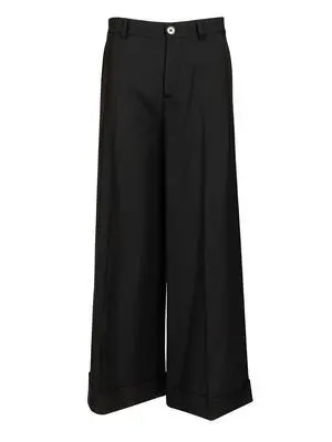 Celine Wool Gabardine Dock Trousers - Black