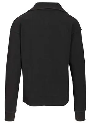 Acne Studios Half-zip Sweatshirt With Logo - Black