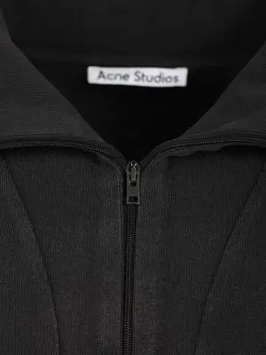 Acne Studios Half-zip Sweatshirt With Logo - Black