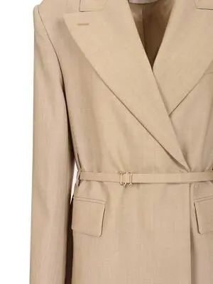 Sportmax Long Double-breasted Wool Blazer