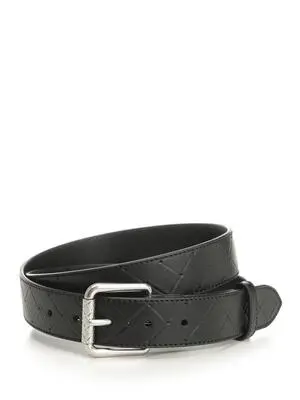 Bottega Veneta Intrecciato Stamp Belt - Black