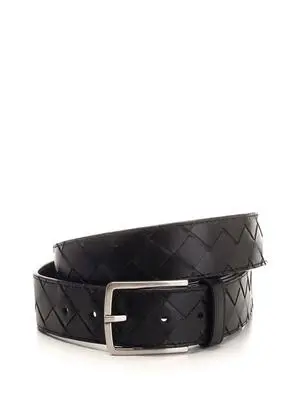 Bottega Veneta Classic Intreccio Belt - Black