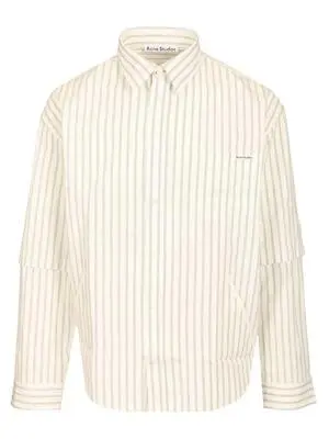 Acne Studios Striped Poplin Shirt - White