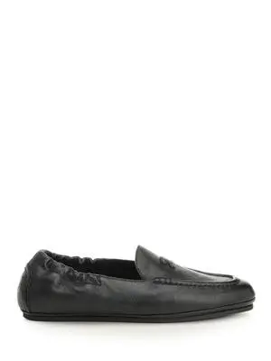 Celine Loafer With Triomphe Goatskin - Black