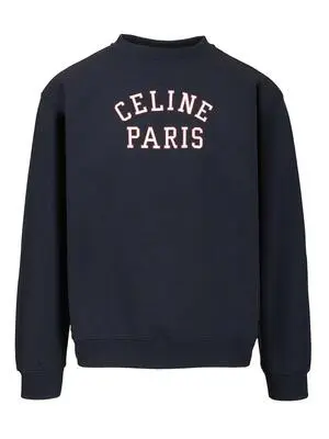 Celine Crewneck Cotton Sweatshirt - Blue