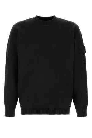 Stone Island Stretch Cotton Sweater - Black