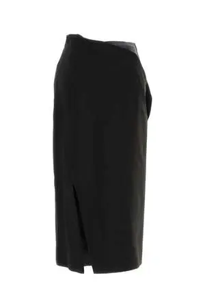 JIL SANDER Black Silk Blend Skirt - Multicolor