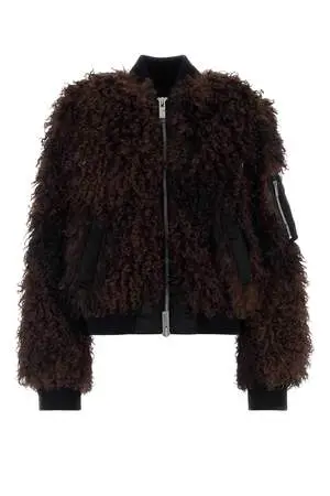 Sacai Eco Fur Bomber Jacket - Brown