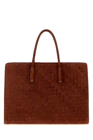 Bottega Veneta Brown Suede Barbara Shopping Bag - Red