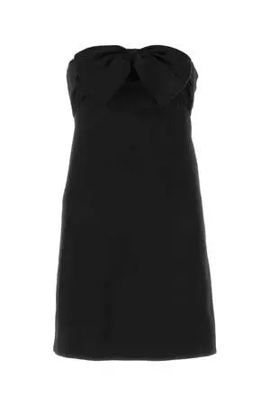 Saint Laurent Satin Mini Dress - Black