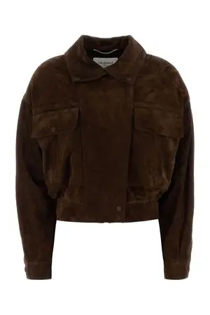 Saint Laurent Chocolate Suede Jacket - Brown