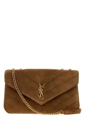 Saint Laurent Caramel Suede Medium Loulou Shoulder Bag - Brown
