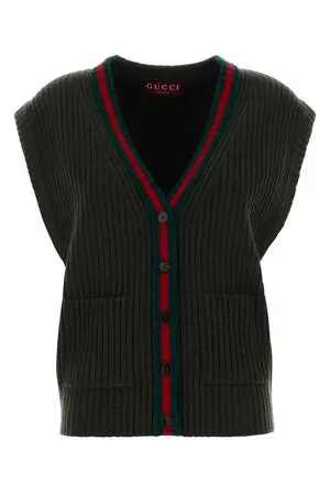 Gucci Bottle Wool Vest - Green
