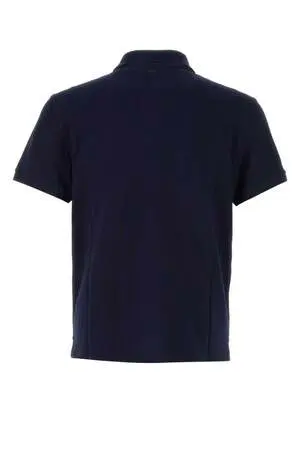 AMI Paris Navy Piquet Polo Shirt - Blue