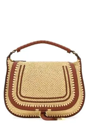 Chloé Raffia Marcie Handbag - Brown