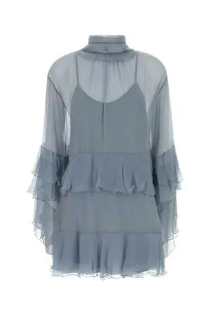 Chloé Powder Crepe Dress - Blue