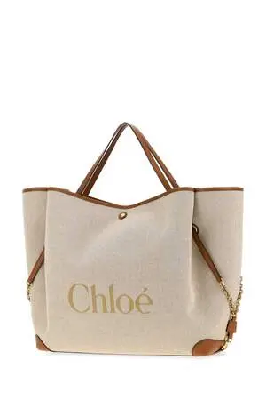 Chloé Beige Canvas Clover Shopping Bag