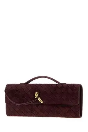 Bottega Veneta Burgundy Suede Andiamo Handbag - Red