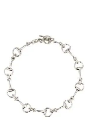 Gucci Metal Horsebit Necklace - Silver