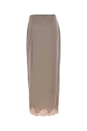 Valentino Garavani Dove Grey Satin Skirt