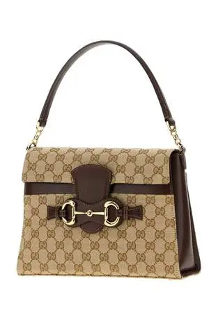 Gucci Gg Fabric Medium Horsebit Duomo Shoulder Bag