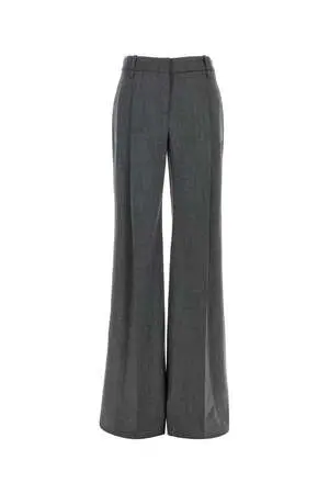 ERMANO SCERVINO Ermanno Scervino Dark Grey Stretch Wool Palazzo Pant - Gray