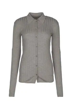 TOTEME Slim Ribbed Shirt - Multicolor