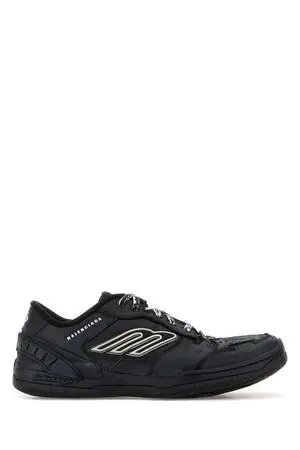 Balenciaga Slate Leather Hamptons Sneakers - Black