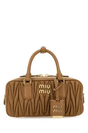 Miu Miu Caramel Leather Arcadie Handbag - Brown