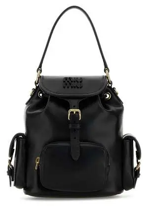 Miu Miu Leather Backpack - Black