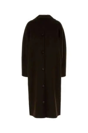 LISA YANG Chocolate Wool Blend Coat