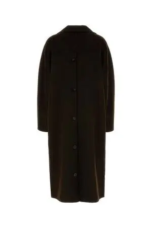 LISA YANG Chocolate Wool Blend Coat