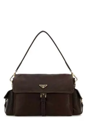Prada Dark Leather Shoulder Bag - Brown