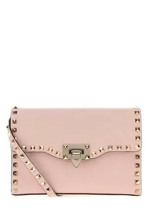 Valentino Garavani Leather Small Rockstud Crossbody Bag - Pink