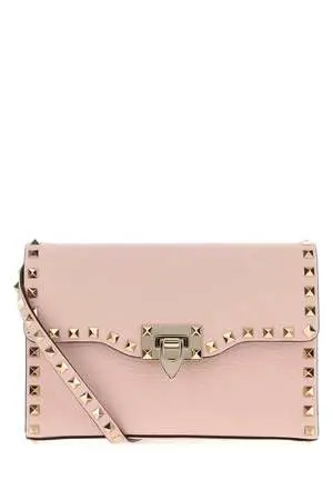 Valentino Garavani Leather Small Rockstud Crossbody Bag - Pink