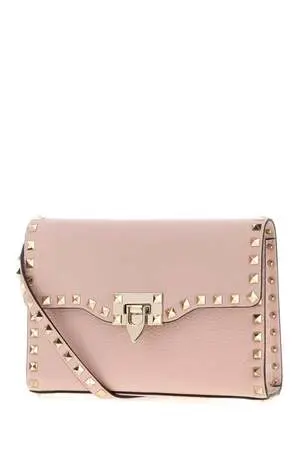 Valentino Garavani Leather Small Rockstud Crossbody Bag - Pink