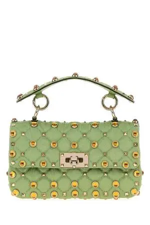 Valentino Garavani Fabric Rockstud Handbag - Green
