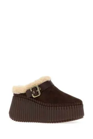 Chloé Dark Suede Nama Slippers