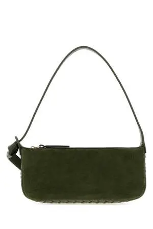 Bottega Veneta Olive Suede And Nappa Leather Nodo Shoulder Bag - Green