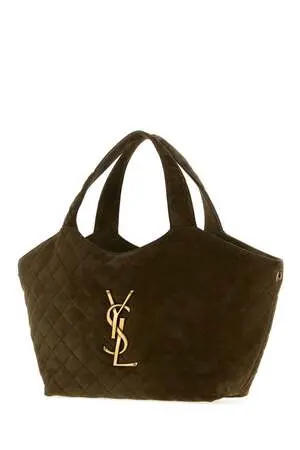 Saint Laurent Mud Suede Medium Icare Shopping Bag - Brown