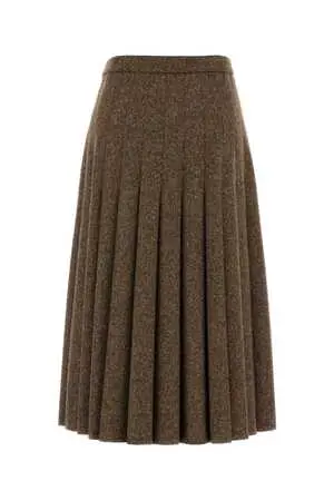 Brunello Cucinelli Melange Wool Blend Skirt