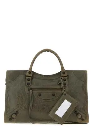 BALENCIAGA Balenciaga Women Army Green Leather Medium Le City Handbag