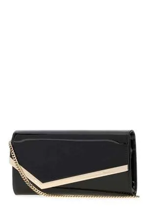 JIMMY CHOO Black Leather Emmie Clutch - Multicolor