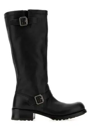 Prada Leather Boots - Black