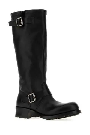 Prada Leather Boots - Black