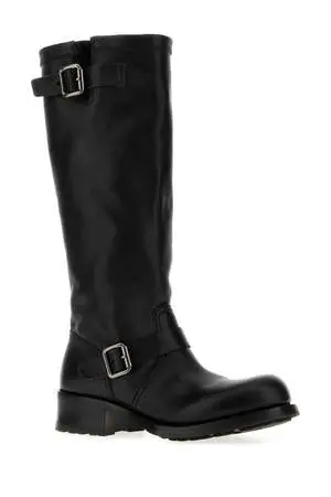 Prada Leather Boots - Black