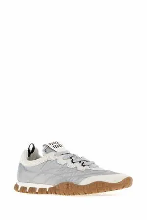 Miu Miu Grey Tech Fabric And Suede Tyre Sneakers