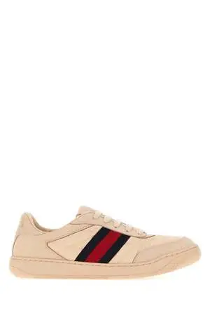 Gucci Light Leather And Fabric Screener Sneakers - Pink