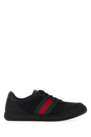 Gucci Leather And Fabric Screener Sneakers - Black