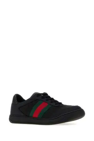 Gucci Leather And Fabric Screener Sneakers